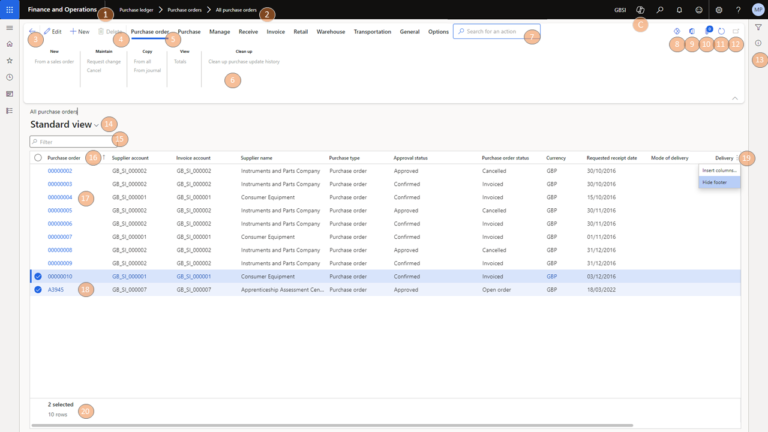 Navigating the D365 F&O interface (Part 3) – AX7 – The D365 F&O Blog